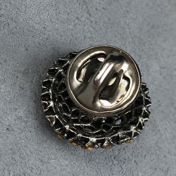Vintage | Jewelry | Vintage Rhinestone Lapel Pin 3 Diameter | Poshmark